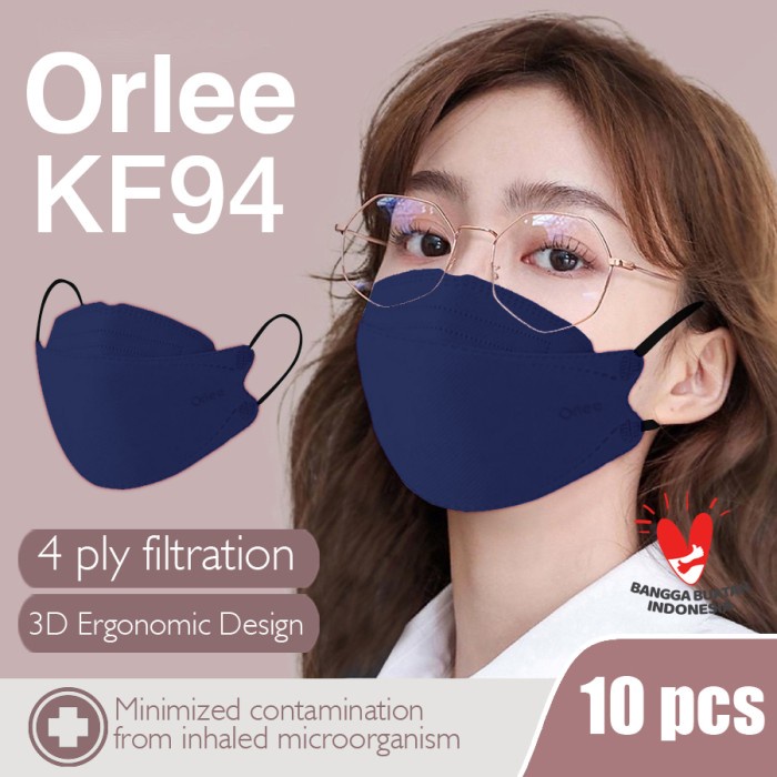 Mua Khẩu Trang Kf94 KF 94 Orlee 4ply Màu Xanh Navy Đậm Dập Nổi 10 giá rẻ nhất | TecKi.Vn