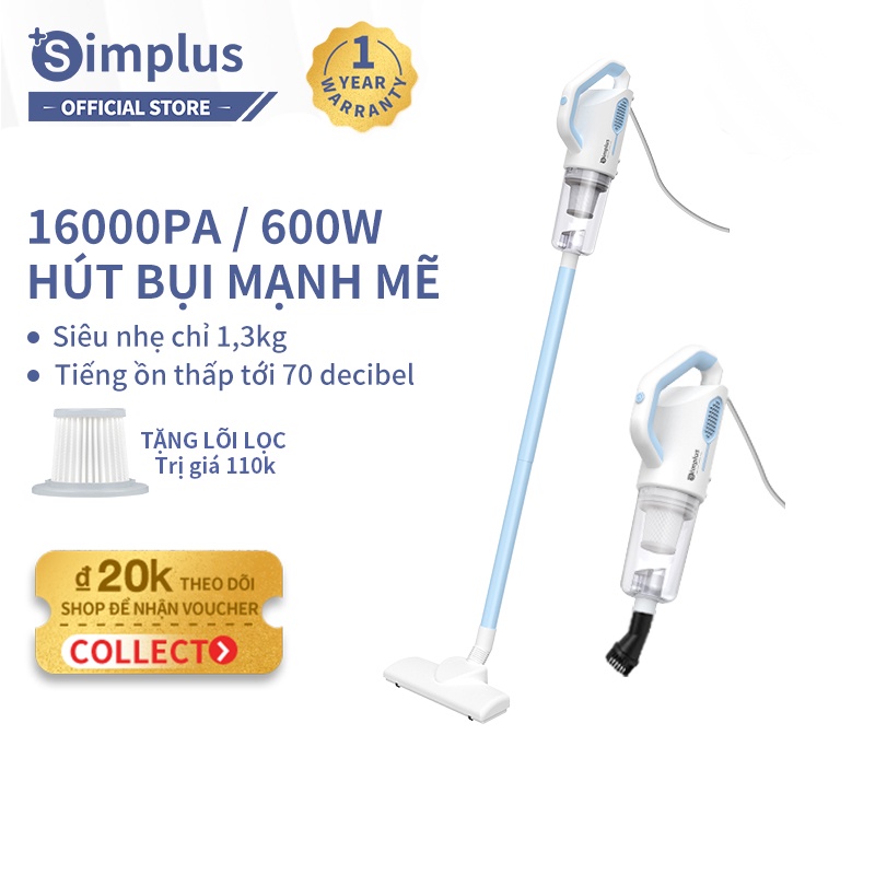 Mua Simplus Máy hút bụi có dây nhỏ gọn tiện lợi lực hút mạnh 16000PA dễ ...