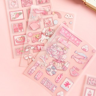 Set 4 Tấm Sticker Màu Hồng Cực Dễ Thương | Shopee Việt Nam