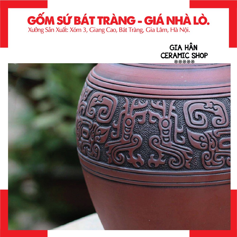 Mua 🍀Chum Bát Tràng Ngâm Rượu 𝟐𝐋 Khắc Nổi Hoa Văn Cổ 🍀Chum Bat Trang ...