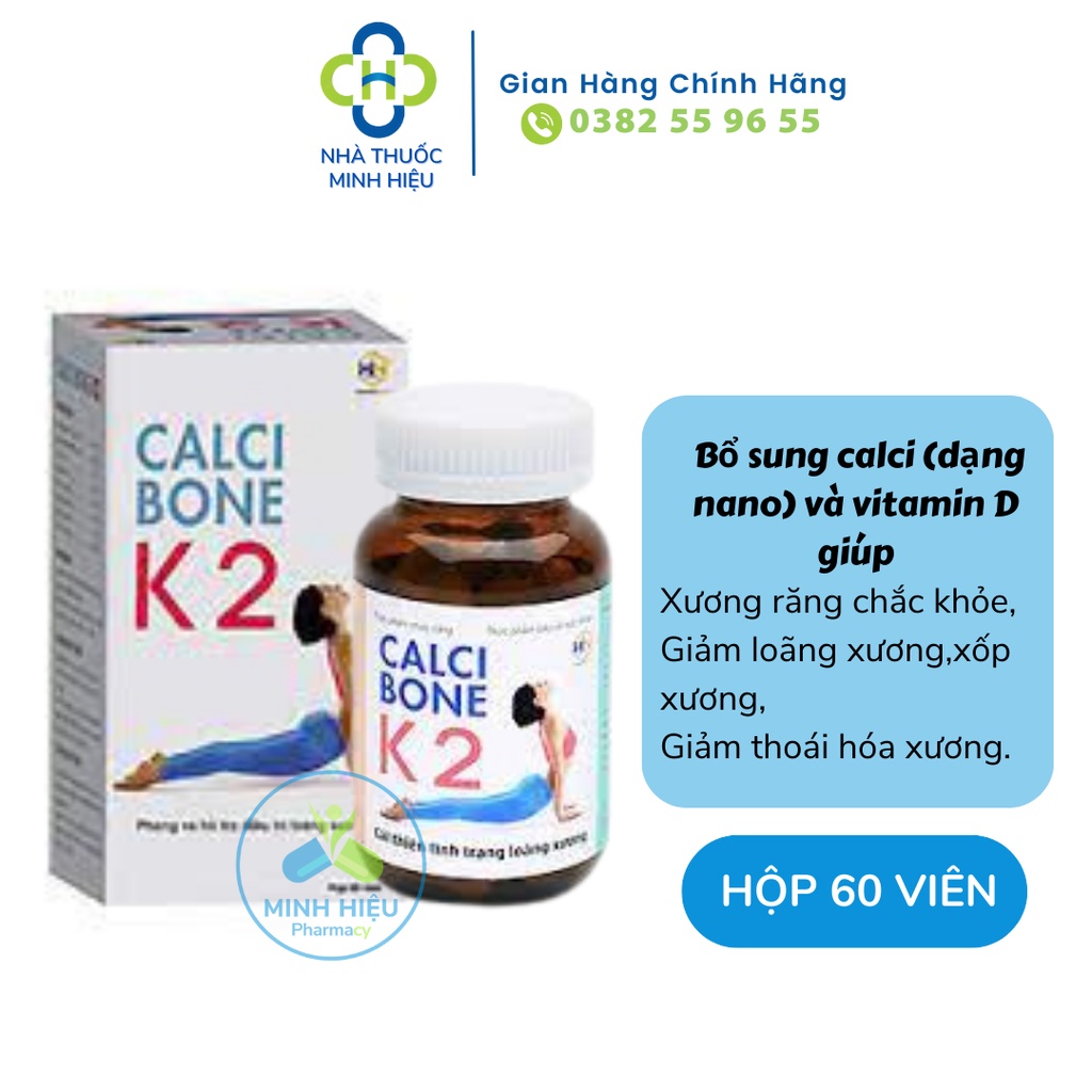Mua CALCI BONE K2 - hộp 60 viên -bổ sung Canxi từ tảo biển và Vitamin ...
