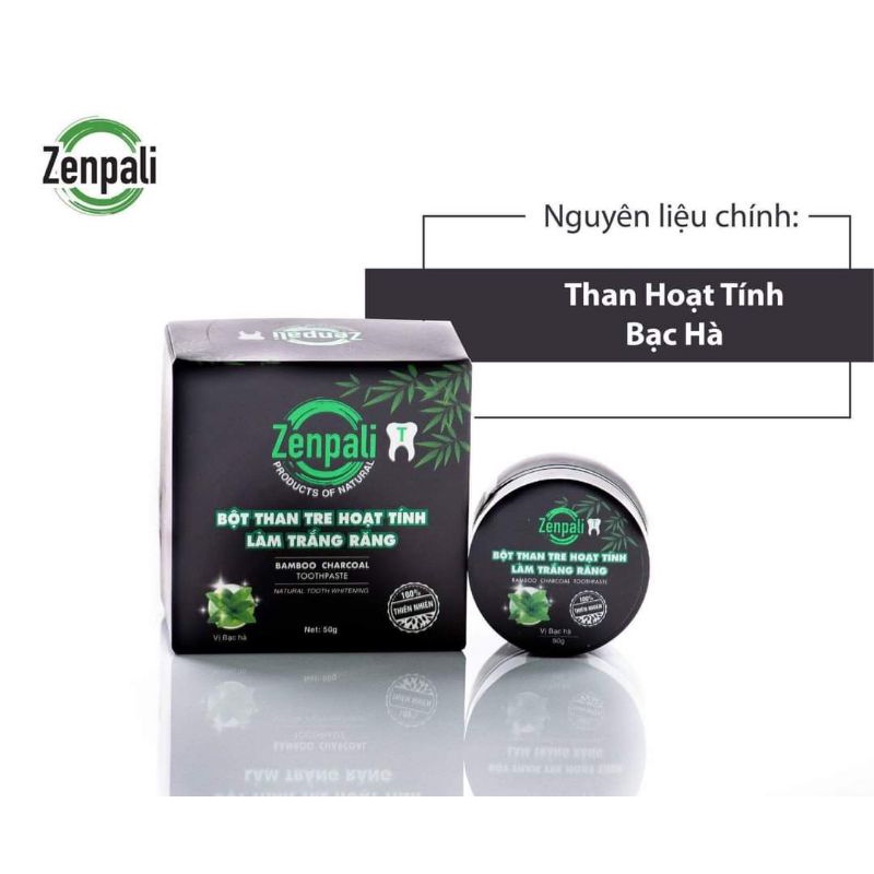 Bột Than Tre Hoạt Tính Trắng Răng Zenpali Chính Hãng Hộp 20g/50ml ...