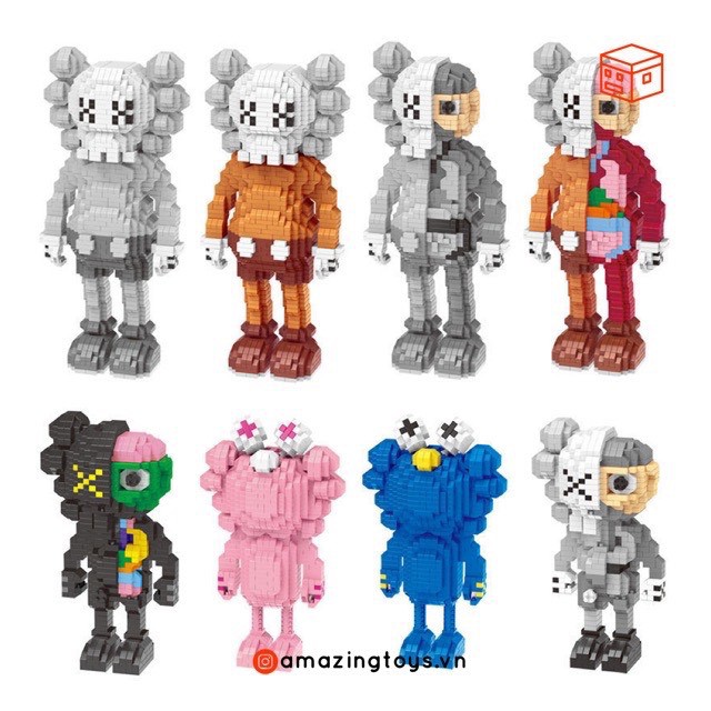 Mô Hình Lắp Ráp Lego 3D Kaws Moc Model - Lego Kaws Moc Model (3 Size)