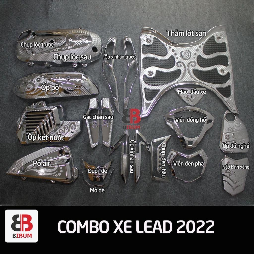Full ốp phụ kiện xe Lead 2022 xi mạ crom cao cấp | Shopee Việt Nam
