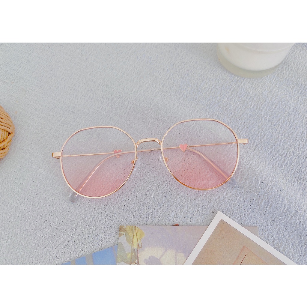 Mua Kính mát nữ gọng kim loại hình trái tim màu gradient, kính mát ...
