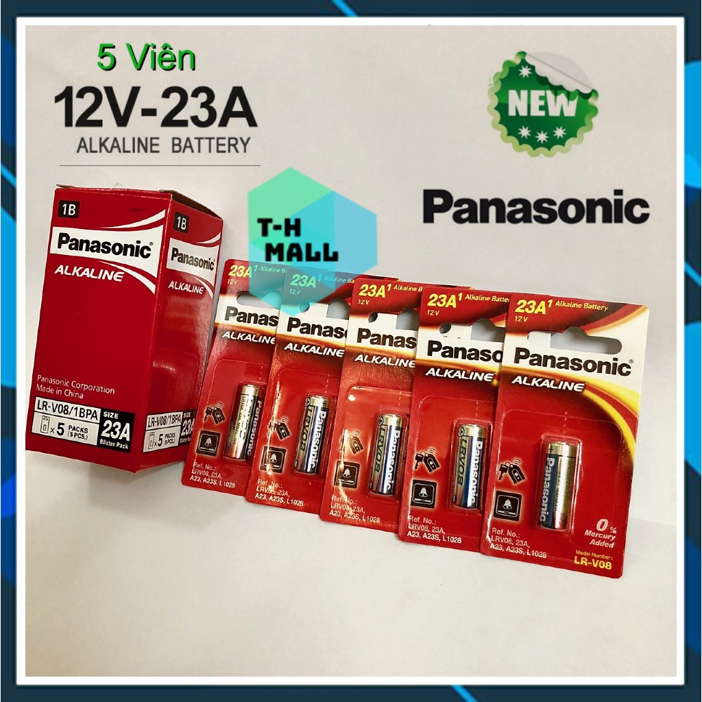 [CHÍNH HÃNG] Pin A23 23A Alkaline PANASONIC 12v LR-V08 Hộp 5 viên ...
