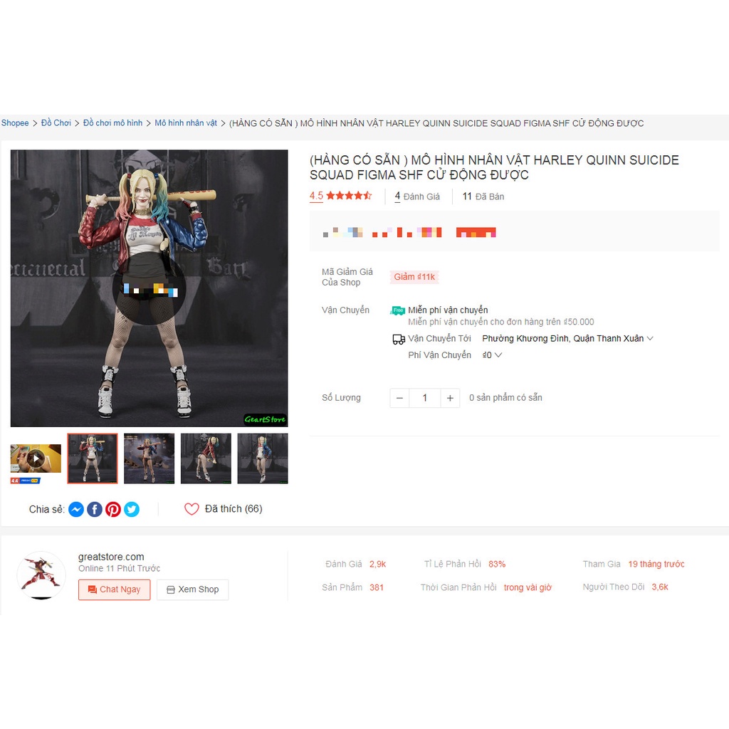 Mua (HÀNG CÓ SẴN ) MÔ HÌNH NHÂN VẬT HARLEY QUINN SUICIDE SQUAD FIGMA SHF CỬ ĐỘNG ĐƯỢC giá rẻ ...