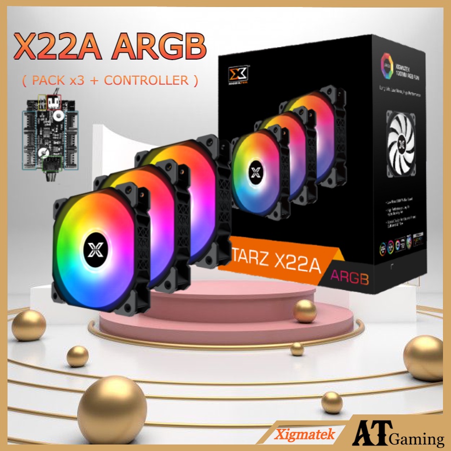 Bộ quạt XIGMATEK STARZ - X22A ARGB (EN48458) - PACK x3, CONTROLLER ...