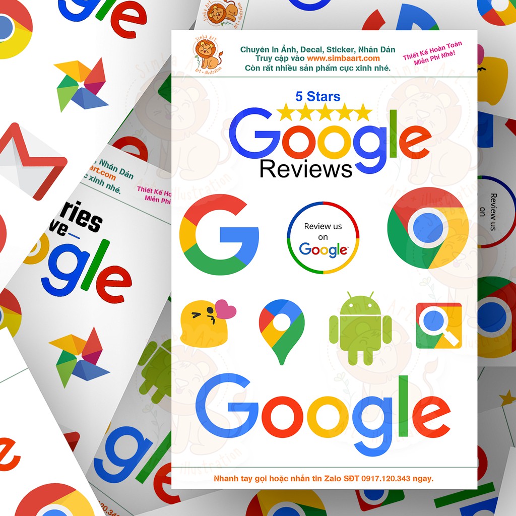 [CHỈ 4900đ] Sticker, nhãn dán, decal Logo Google dùng để dán sổ Trang ...