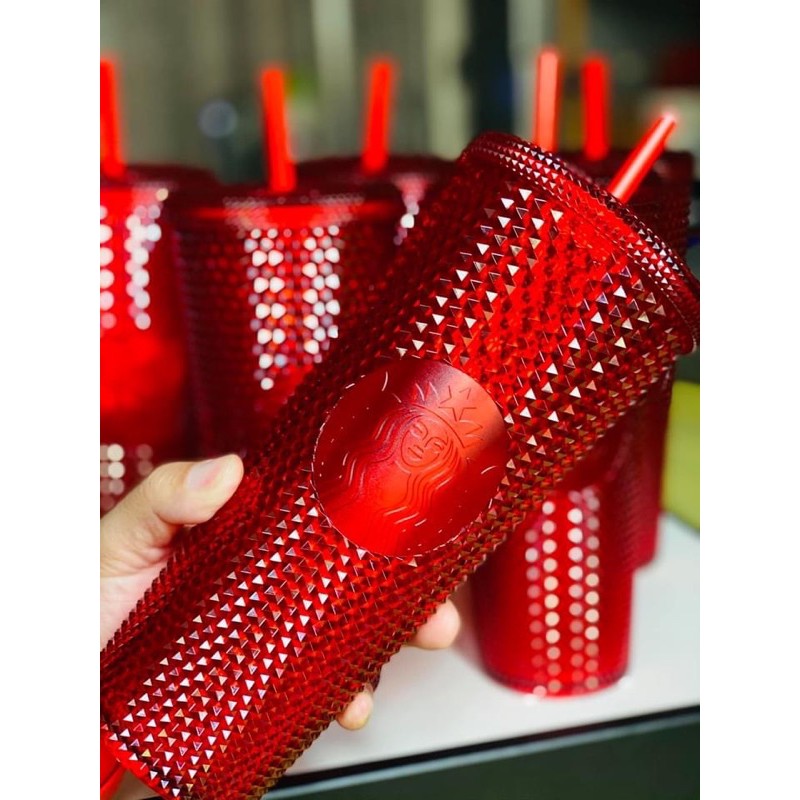 Ly Starbucks Studded đỏ kim cương noel 2020 | Shopee Việt Nam