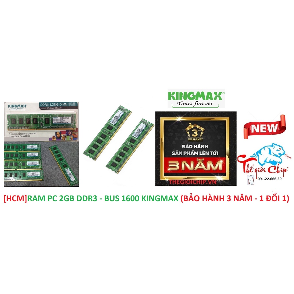 [HCM]RAM PC 2GB DDR3 - BUS 1600 KINGMAX (BẢO HÀNH 3 NĂM - 1 ĐỔI 1 ...