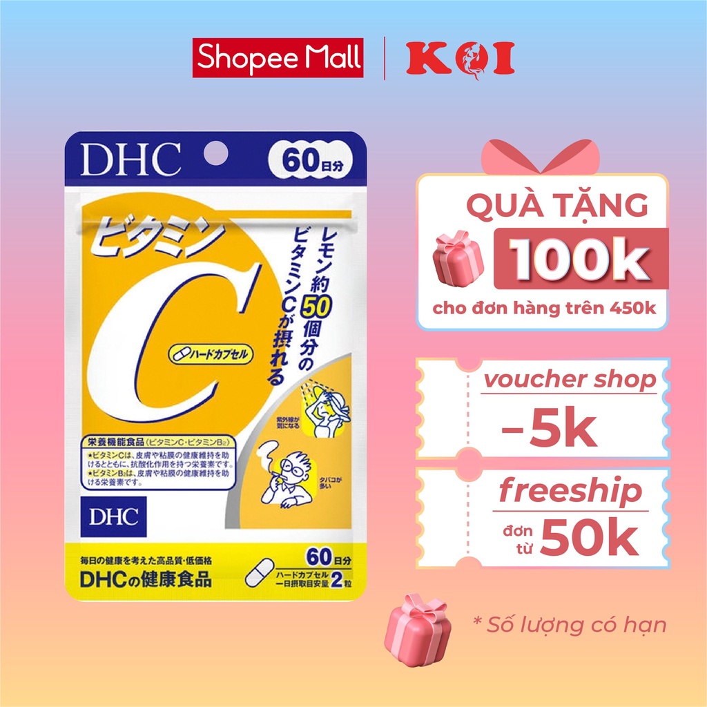 Viên uống DHC vitamin C Nhật Bản 60 viên/gói và 180 viên/gói JPKOI ...