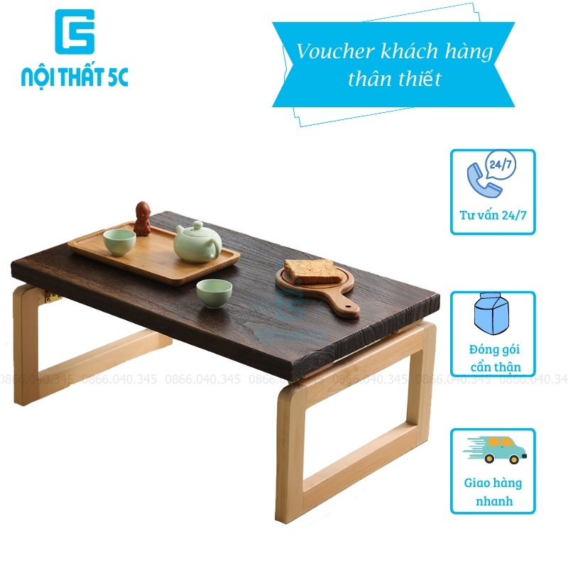 Bàn trà gỗ tự nhiên gấp gọn thông minh, bàn sofa phòng khách mặt bàn ...