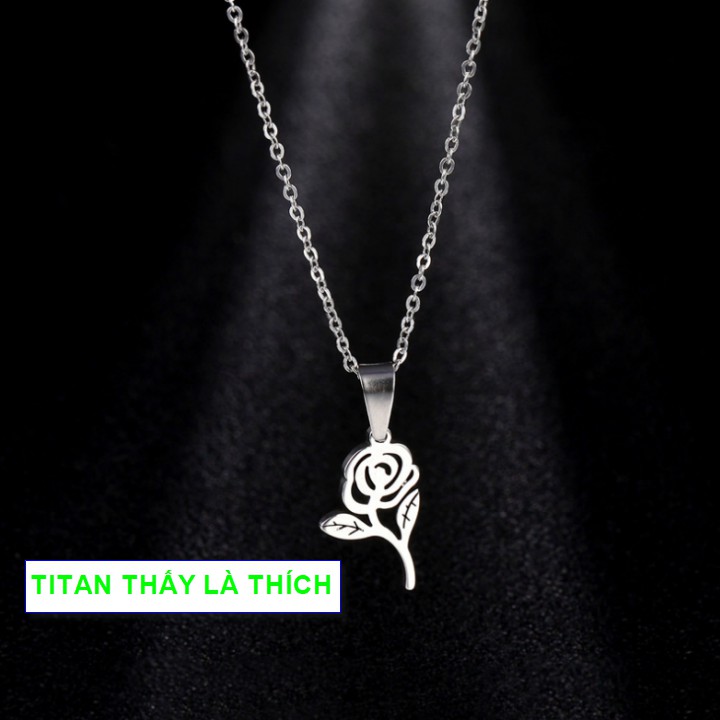 Dây chuyền đẹp cho nữ titan bông hoa đẹp - Hàng titan vàng 18k sáng ...