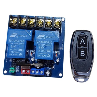 Bộ điều khiển remote RF 433Mhz 2 Nút 30A 12Vdc HTC | Shopee Việt Nam