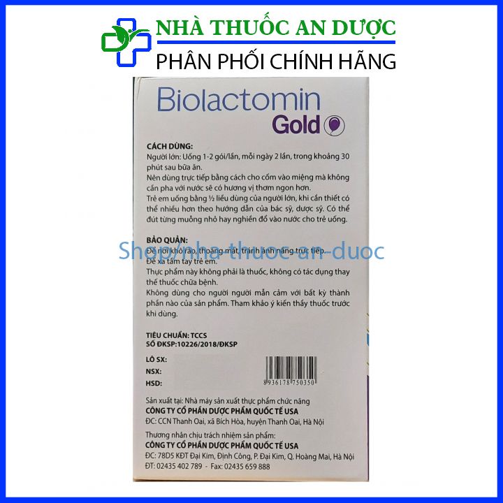 Mua Men tiêu hóa vi sinh đường ruột Biolactomin Gold cân bằng hệ vi ...