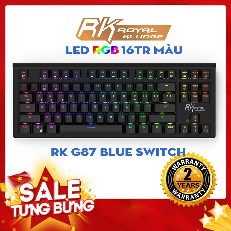 Bán Bàn phím Royal Kludge RK G87 led RGB Blue sw - Bảo hành 24 tháng chính hãng giá rẻ 679.000 ...