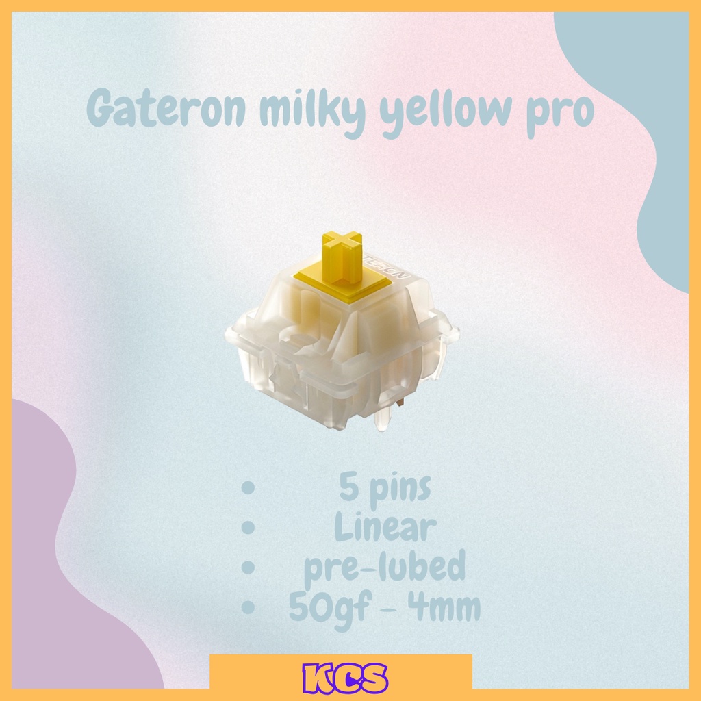 Switch Gateron Milky Yellow Pro|5pin|Được lube sẵn từ nhà máy. | Shopee ...