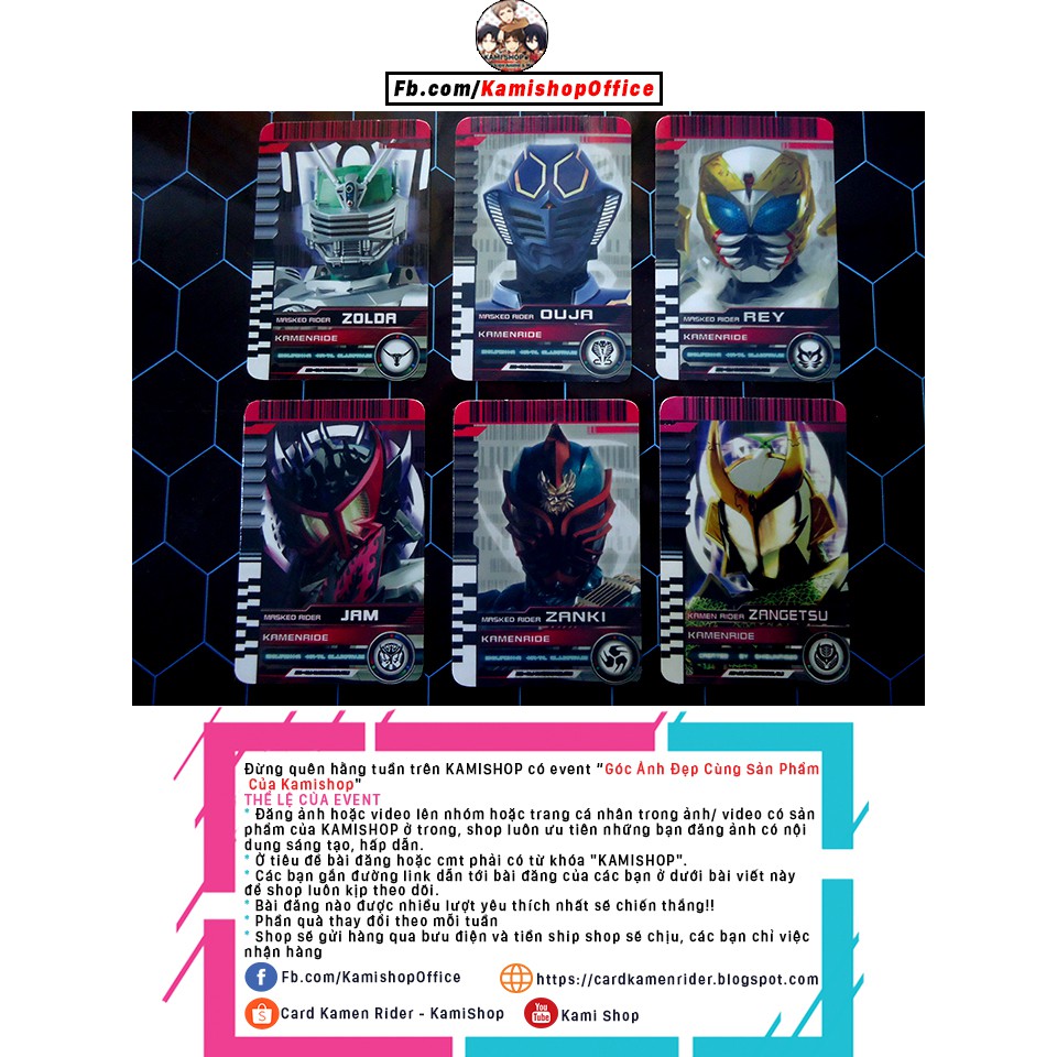 Thẻ Kamen rider: Zolda, Ouja, Rey, Jam, Zanki, Zangetsu | Shopee Việt Nam