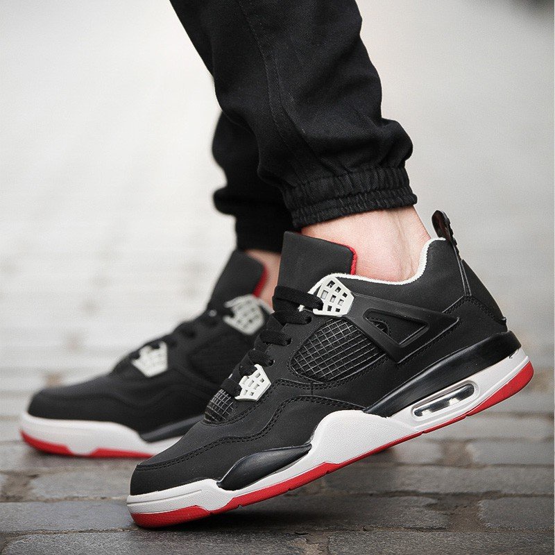 Mua Giày Bóng Rổ Jordan 4 Retro Bred Đen Đỏ Cao Cổ, Giày Thể Thao jd4 ...