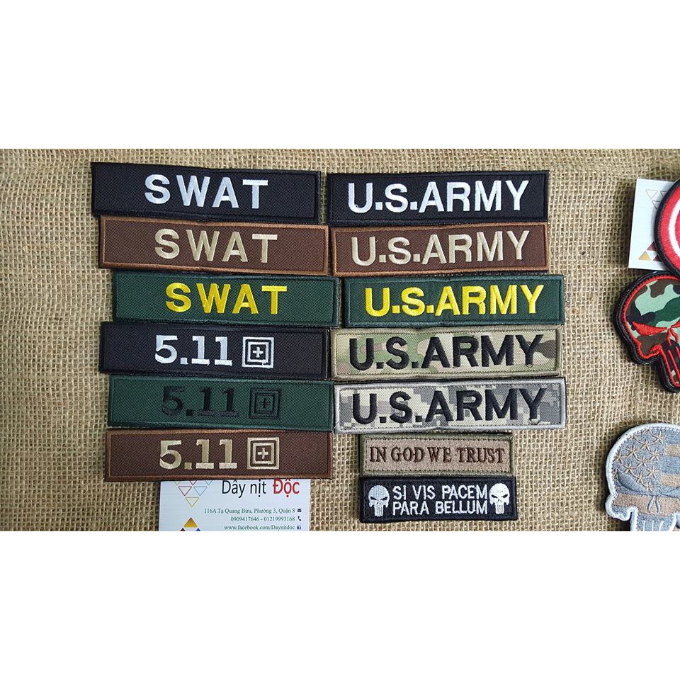 Mua Miếng patch dán logo vải thêu US army Swat 511 trang trí balo 511 ...
