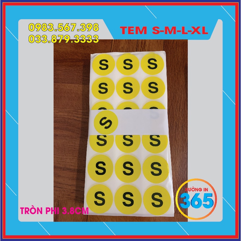 Mua TEM TRÒN DECAL, STICKER NHIỀU MÀU TEM SIZE QUẦN ÁO, GIÀY DÉP S-M-L ...
