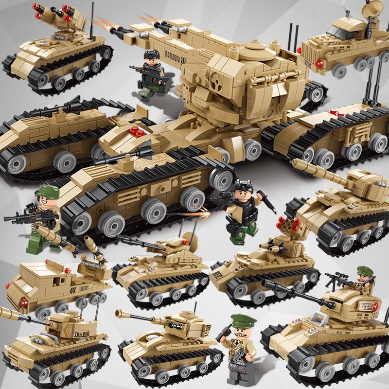 Đồ chơi lego lắp ráp Xe tăng, Thuyền chiến hạng nặng 13in1 Lele Brother ...