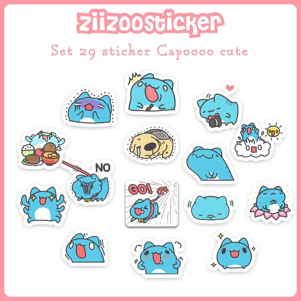Mua Set 30 Sticker Mèo Capoo Cute, hình dán trang trí điện thoại ...