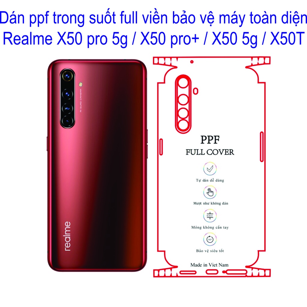 Miếng Dán PPF Full viền Realme X50 pro 5g / X50 pro+ / X50 5g / X50T ...