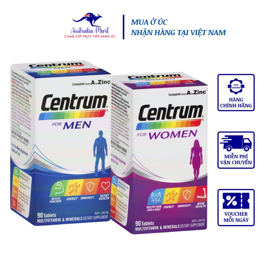 Viên uống Centrum for men / women 90v | Shopee Việt Nam