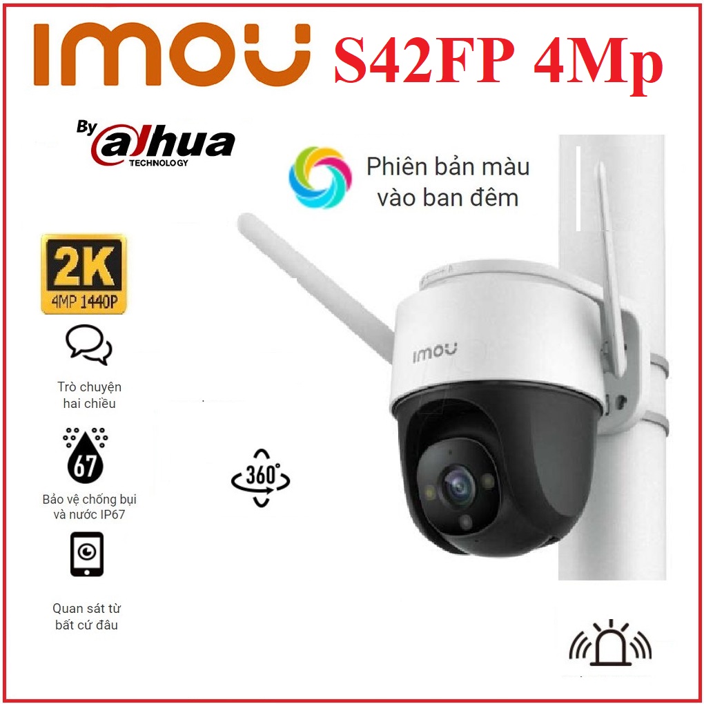 Camera Ip Wifi Xoay 360 Ngoài Trời Imou S42FP 4Mp 2K Màu Đêm , IMou ...
