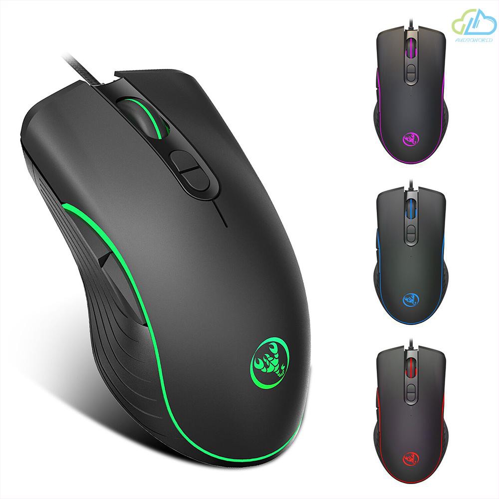 Bán ☁HXSJ Wired Gaming Mouse DPI6400 Optical Mice RGB Backlit Office ...
