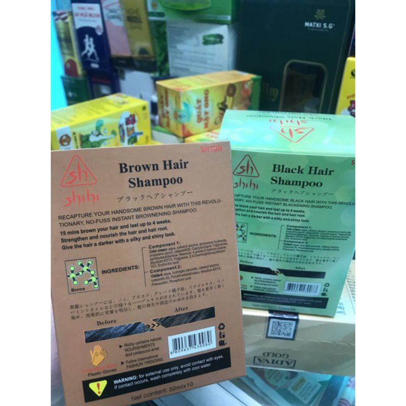 Mua Dầu gội nhuộm thảo dược phủ tóc bạc, nhuộm tóc Đen- Nâu Shihi Hàn ...