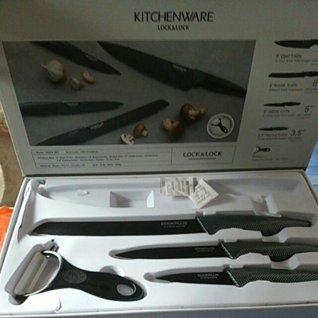 Bộ dao nhà bếp 5 món COOKPLUS Lock & Lock CKK101S5BLK | Shopee Việt Nam