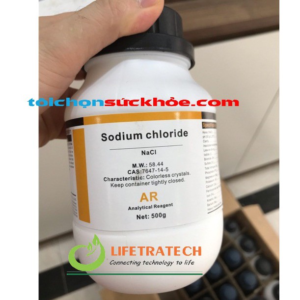 Sodium chloride NaCl tinh khiết thí nghiệm lọ 500g natri clorua ...