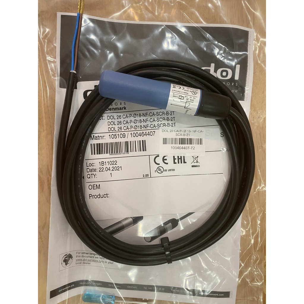 Cảm biến điện dung DOL 26, mã: 105109 ( cảm biến báo đầy line cám ...