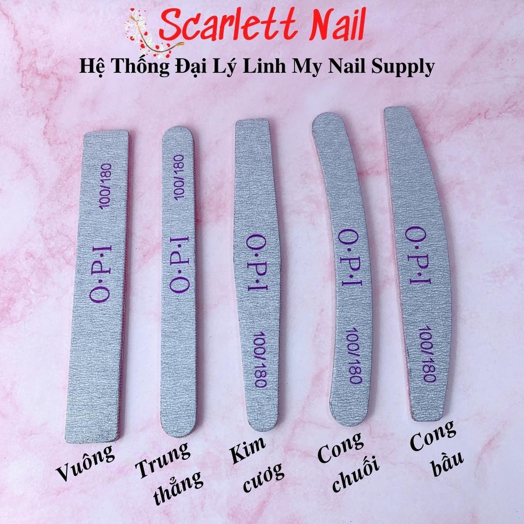 Dũa Móng Tay OPI Chữ Tím Độ Nhám 100180 - Dũa Móng Gel Móng Tự Nhiên ...