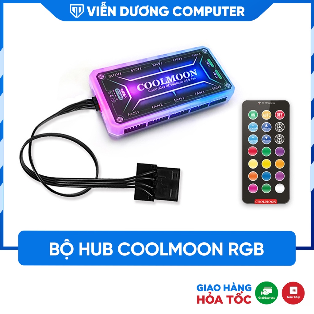 Bộ HUB Remote Coolmoon, bộ HUB điều khiển quạt tản nhiệt RGB Viễn Dương ...
