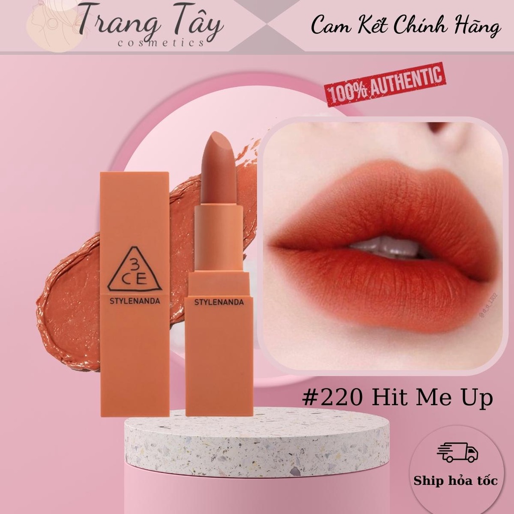 Son 3CE Mood2 - 220 Hit Me Up cam cháy chính hãng | Shopee Việt Nam