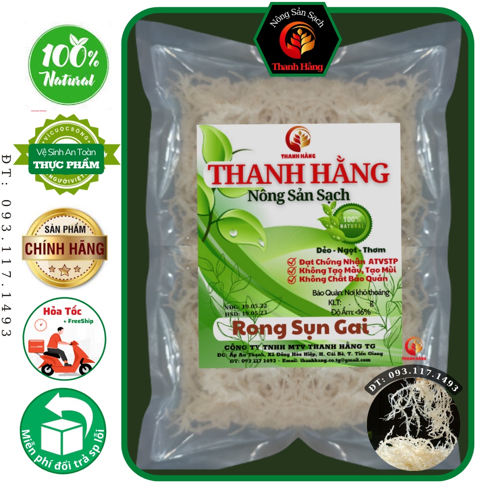 1kg Rong Sụn Gai Muối Khô Hữu Cơ Thanh Hằng Không Chất Bảo Quản 500g ...