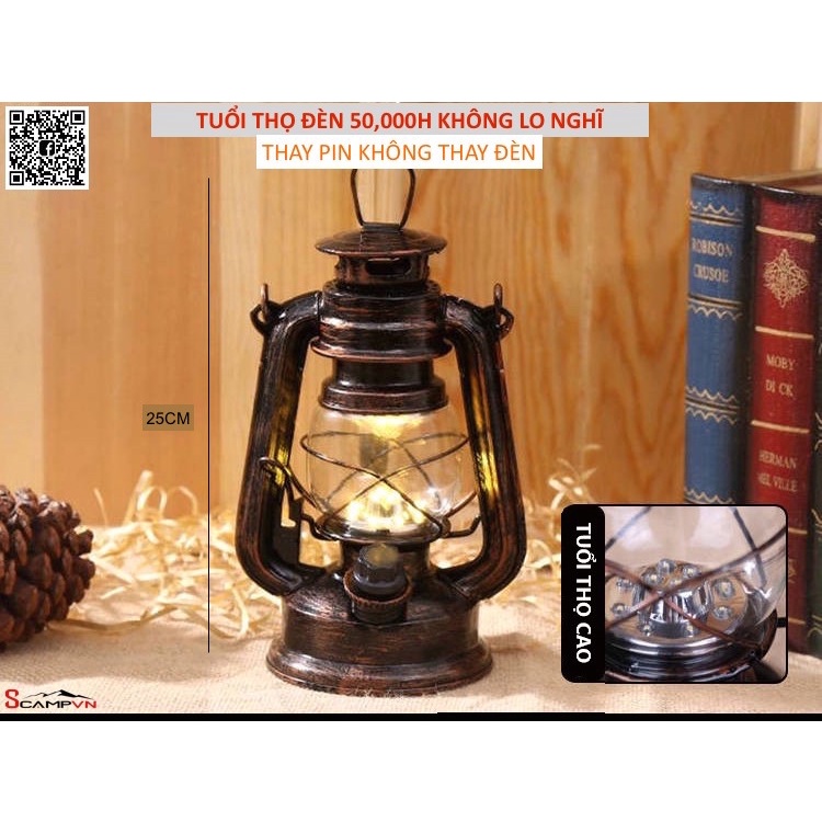 Mua Đèn bão LED cổ điển dùng pin AA trang trí cắm trại dã ngoại du lịch ...