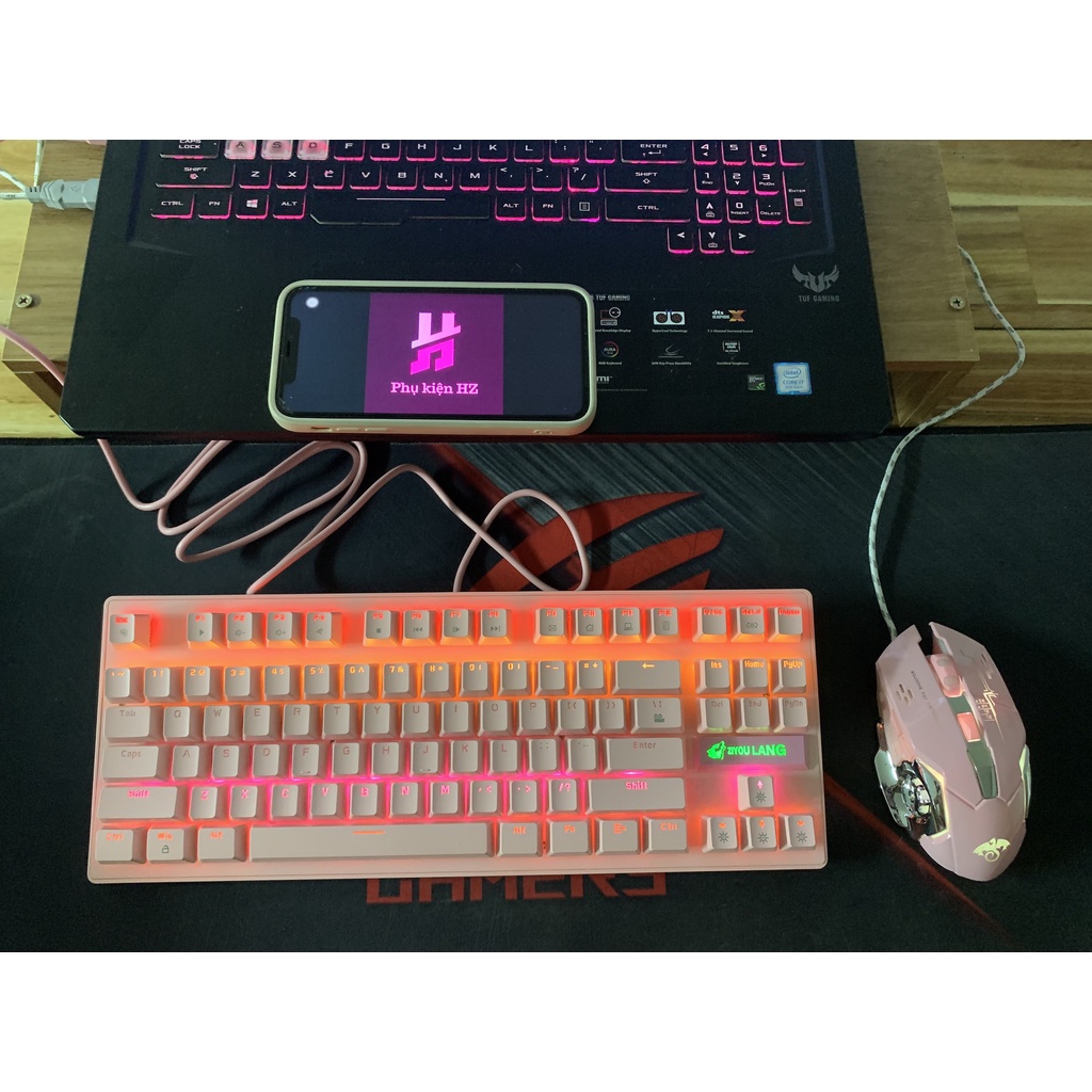 Mua Phím cơ Ziyou Lang k2 87 phím, có led đổi màu 7 chế độ cực chất giá ...