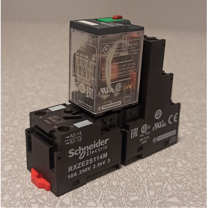 Rơ le trung gian 14 chân RXM 230VAC, RXM 24VDC, đế RXZE2S114M chính ...