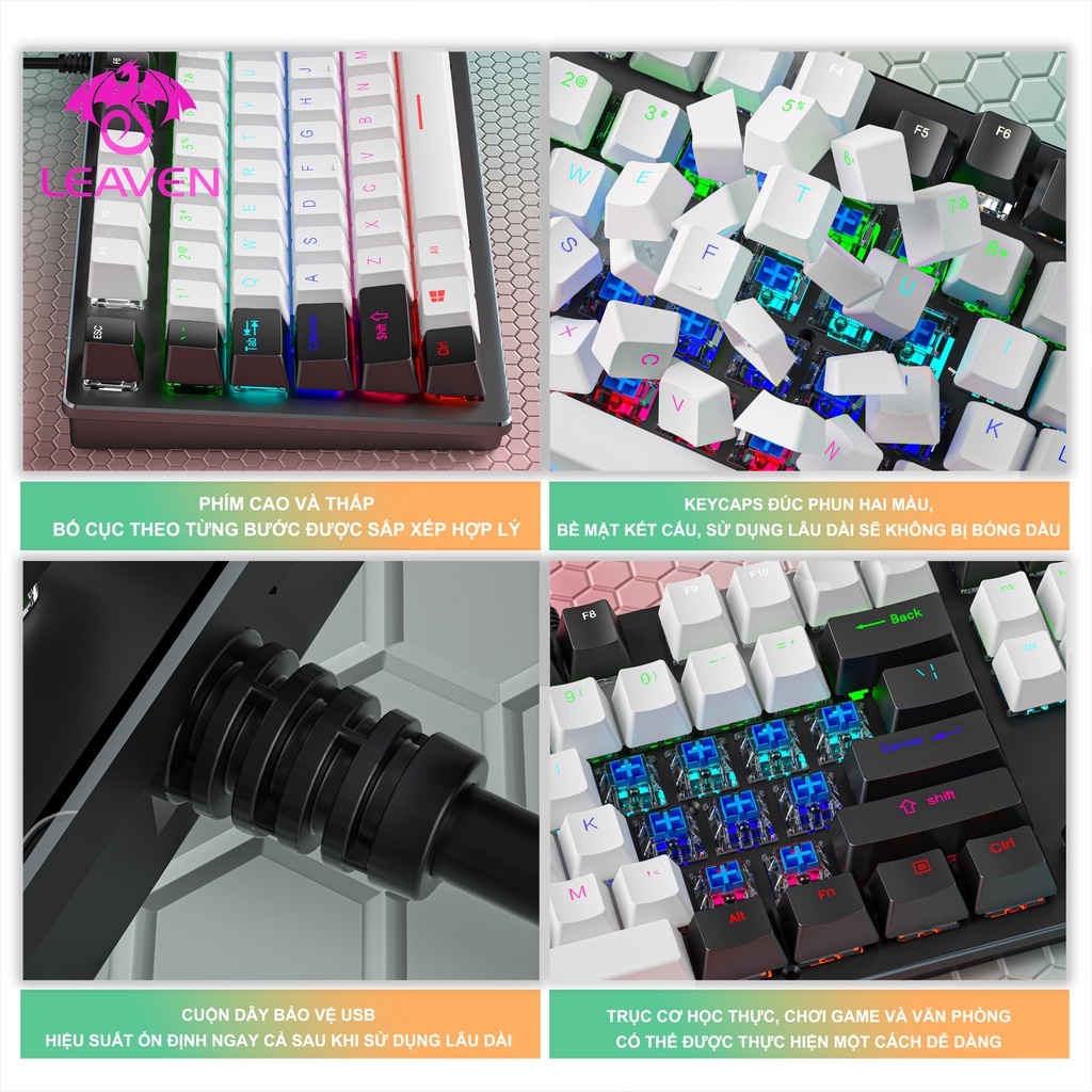 Mua K550 Wired Blue Switch 87 Phím Chơi game dễ thương Máy tính văn ...