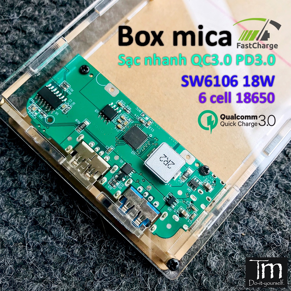 Box Sạc Dự Phòng Mica Trong Suốt Sạc Nhanh 18W SW6106 6 cell | Shopee ...