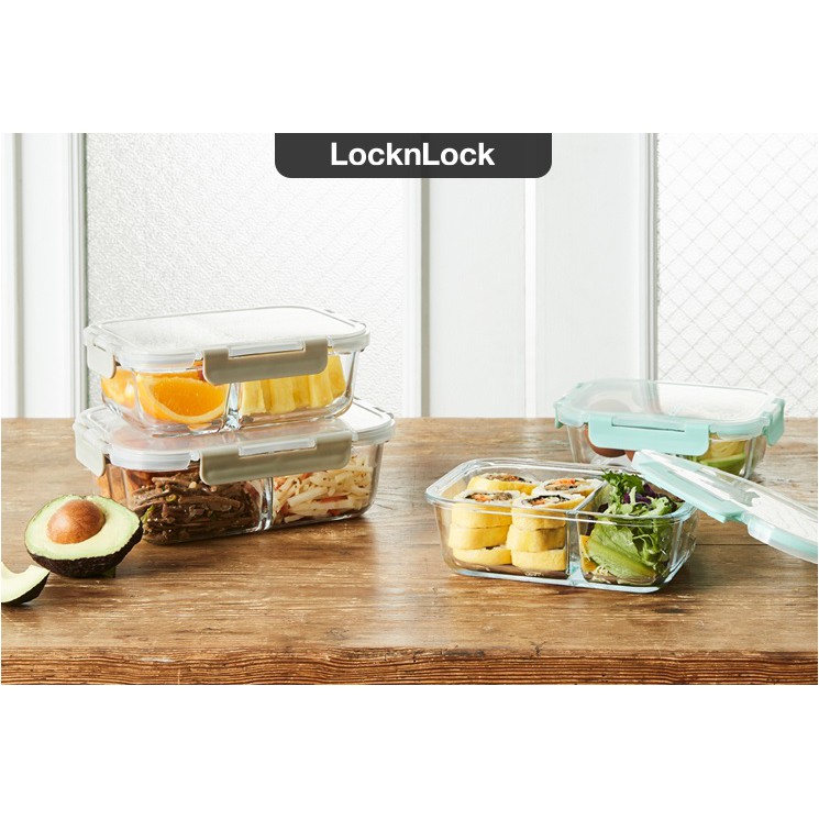 [ LOCK&LOCK ] Hộp thủy tinh chia 3 ngăn và 2 ngăn Lock&Lock LLG457 ...