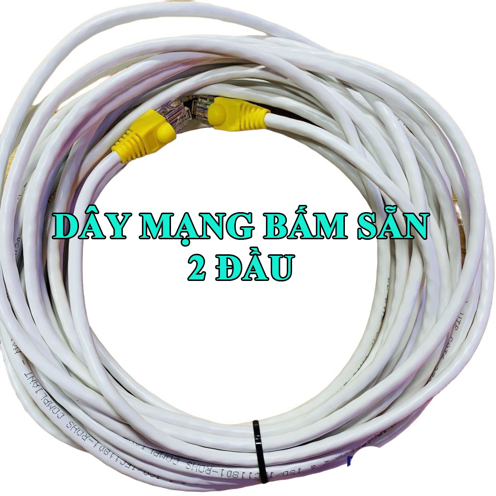 Mua Dây mạng lan cat 6 bấm sẵn 2 đầu dùng cho máy tính, laptop, wifi ...