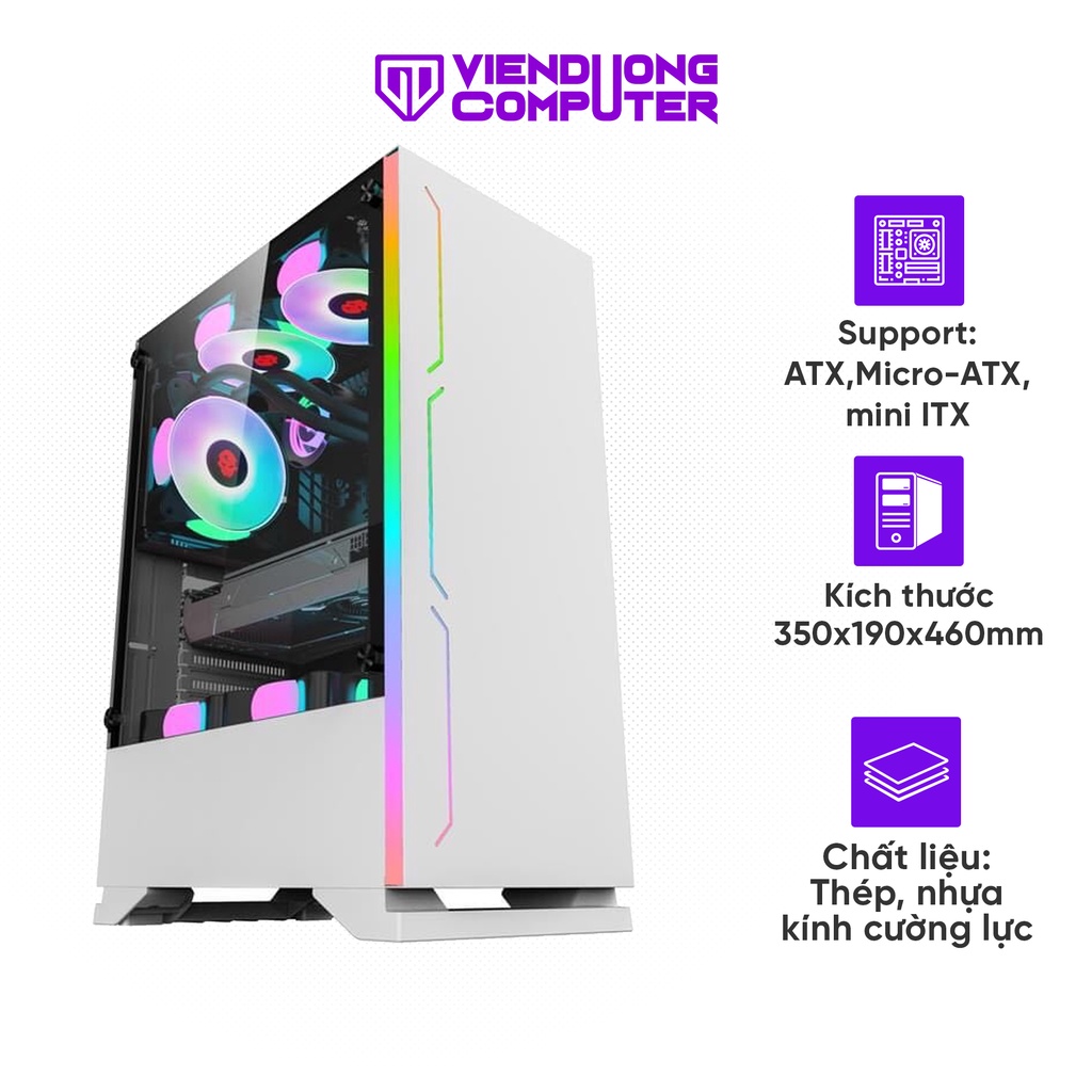 Mua Vỏ Case máy tính Cesar Snow Đen/Trắng mặt bên cường lực Viễn Dương ...