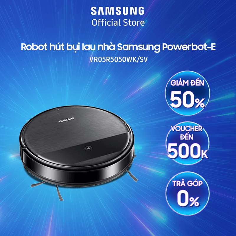 Robot hút bụi, lau sàn Samsung Powerbot-E lực hút cực mạnh 4200Pa (VR05R5050WK) | Shopee Việt Nam
