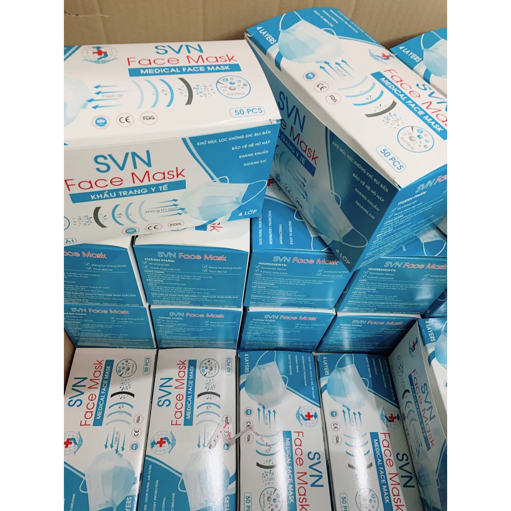 Mua Hộp Khẩu Trang Y Tế SVN Face Mask 4 Lớp, Hộp 50 Chiếc Tác Dụng ...